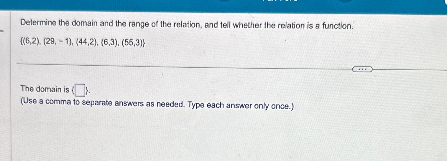 Solved Determine the domain and the range of the relation, | Chegg.com