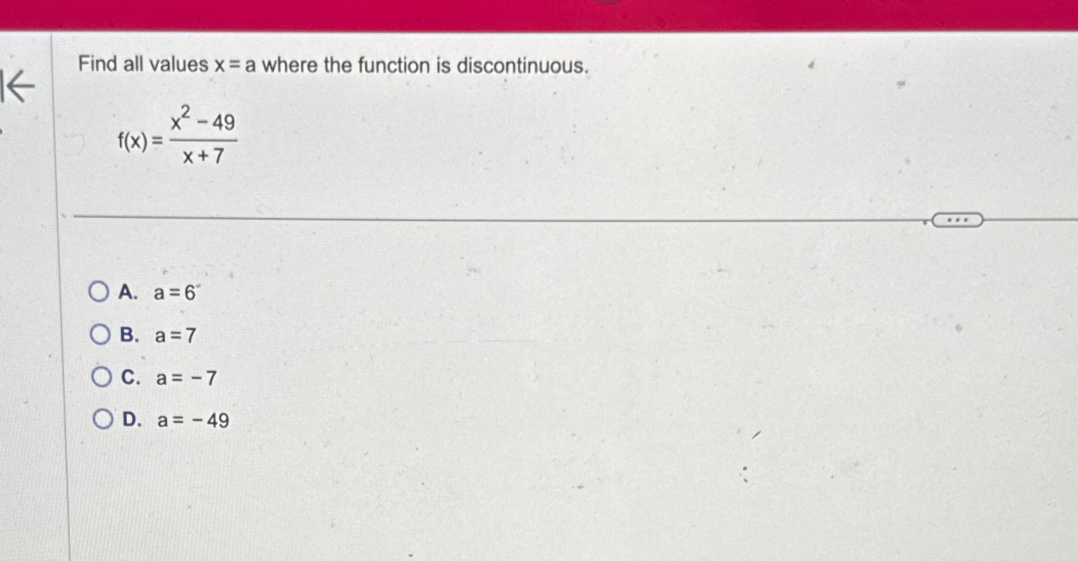 Solved Find All Values Xa Where The Function Is 6373