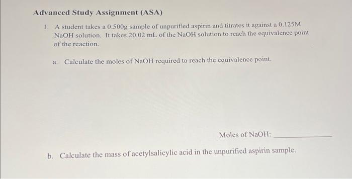 Solved Advanced Study Assignment (ASA) 1. A student takes a | Chegg.com