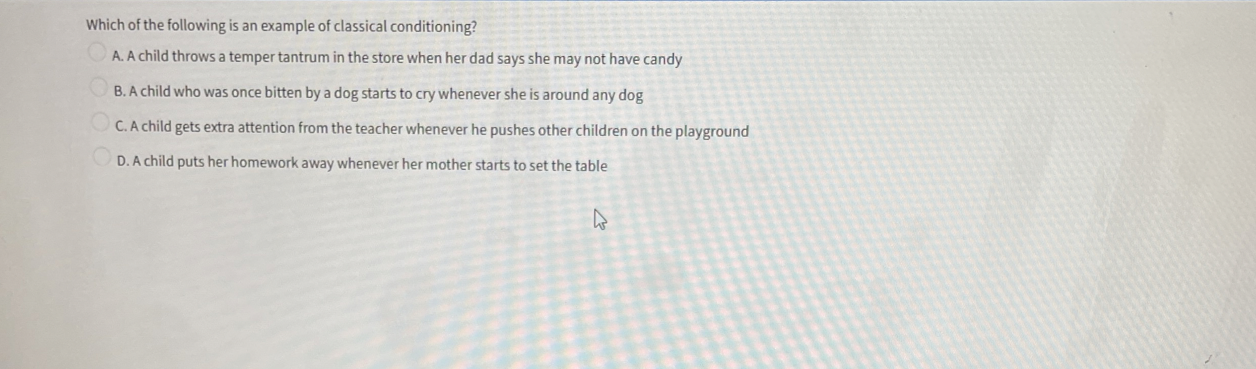 Solved Which of the following is an example of classical | Chegg.com