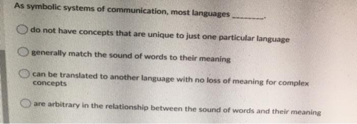 Solved As symbolic systems of communication, most languages | Chegg.com