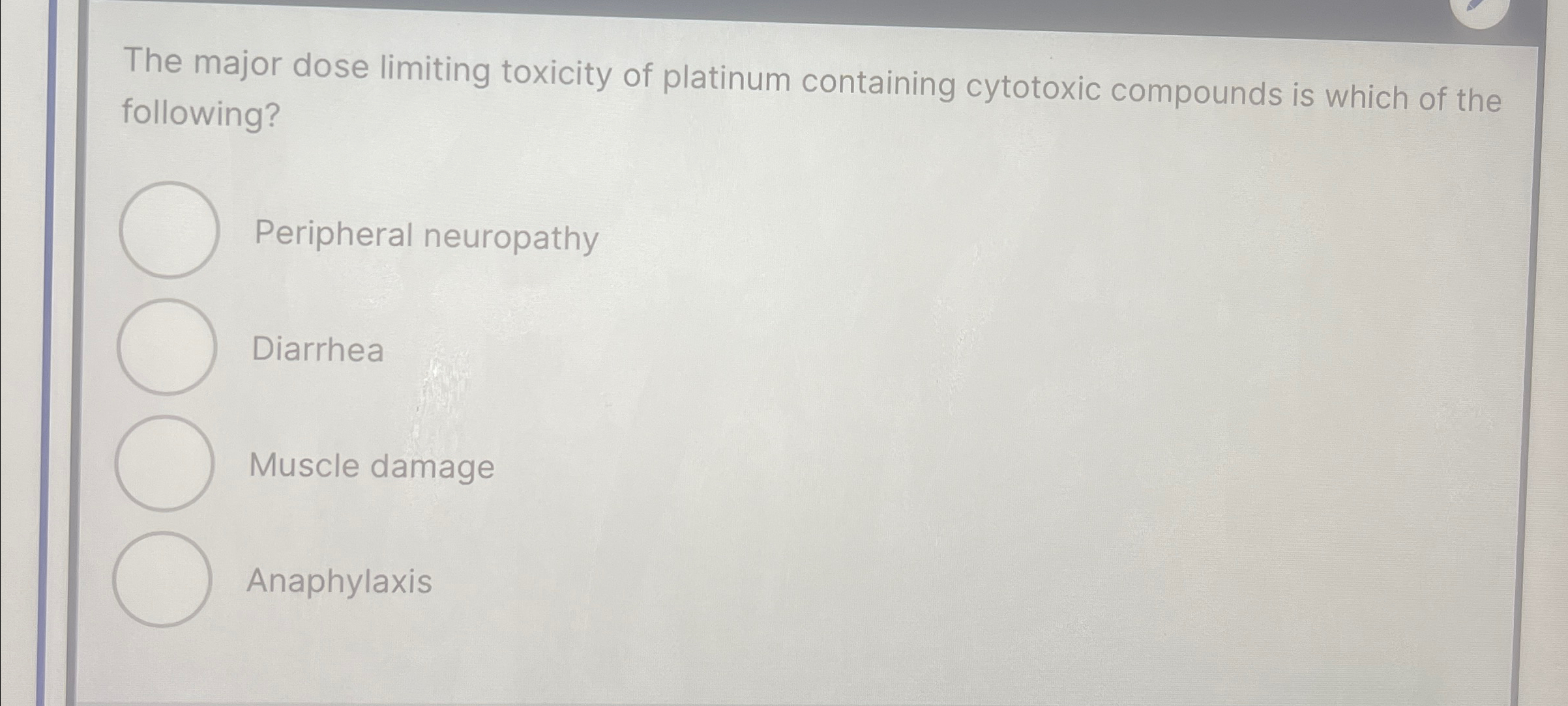 Solved The major dose limiting toxicity of platinum | Chegg.com
