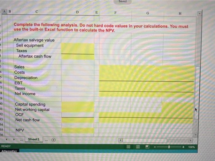 Solved Calculating NPV - Excel HOME E INSERT PAGE LAYOUT | Chegg.com