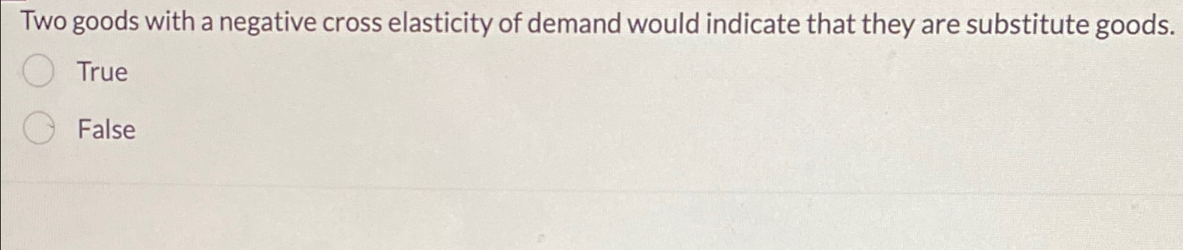 Solved Two goods with a negative cross elasticity of demand | Chegg.com