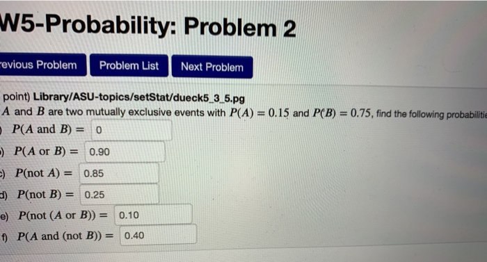 Solved W5-Probability: Problem 2 revious Problem Problem | Chegg.com
