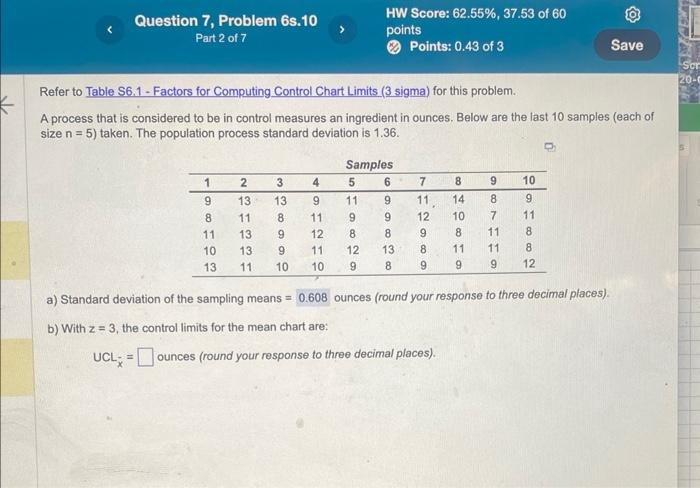 Solved A process that is considered to be in control | Chegg.com