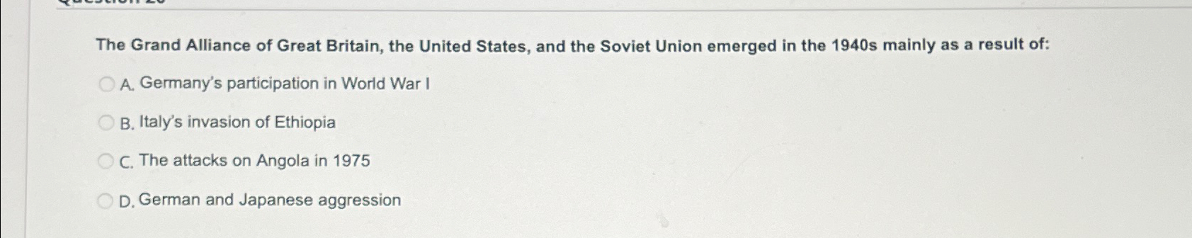 Solved The Grand Alliance of Great Britain, the United | Chegg.com