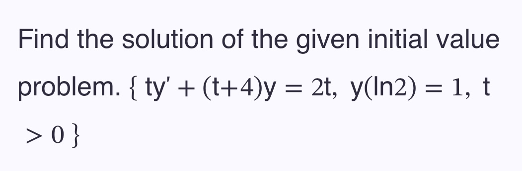 Solved Find the solution of the given initial value problem. | Chegg.com