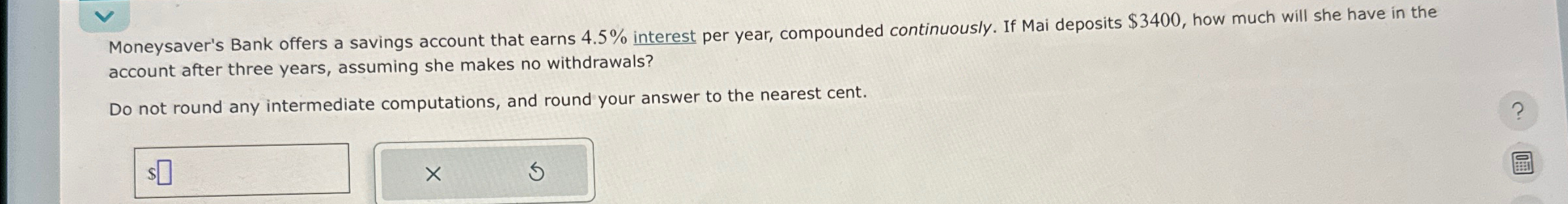 Solved Moneysaver's Bank offers a savings account that earns | Chegg.com