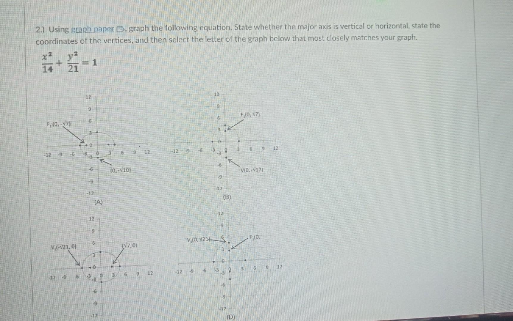 Solved 2.) Using graph paper Ξ, graph the following | Chegg.com