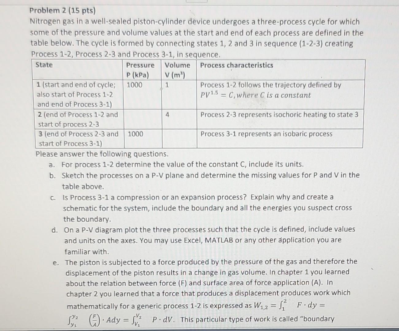 Solved Problem 2 (15 pts) Nitrogen gas in a well-sealed | Chegg.com