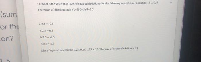 Solved 11. What is the value of SS (sum of squared | Chegg.com
