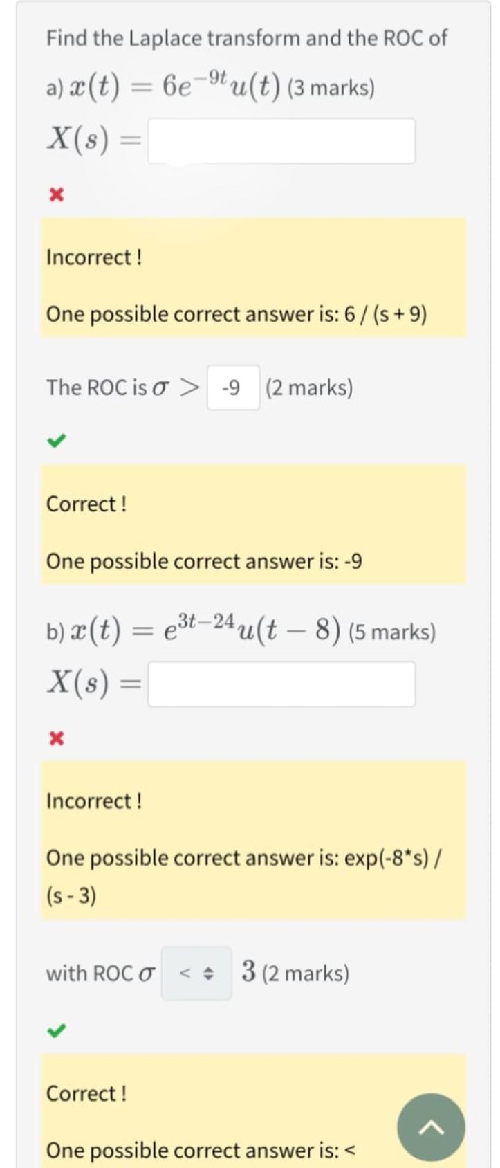 Solved Find the Laplace transform and the ROC of a) | Chegg.com