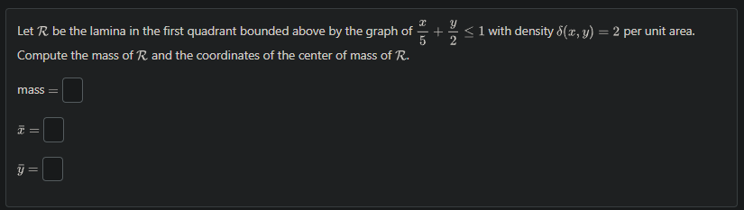 Solved Let R ﻿be the lamina in the first quadrant bounded | Chegg.com