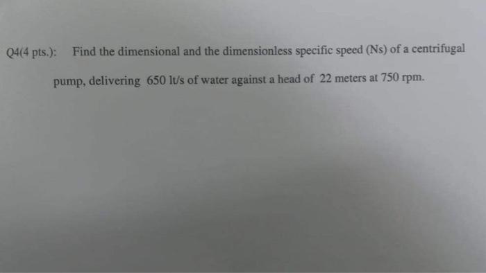 Solved Q4(4 pts.): Find the dimensional and the | Chegg.com