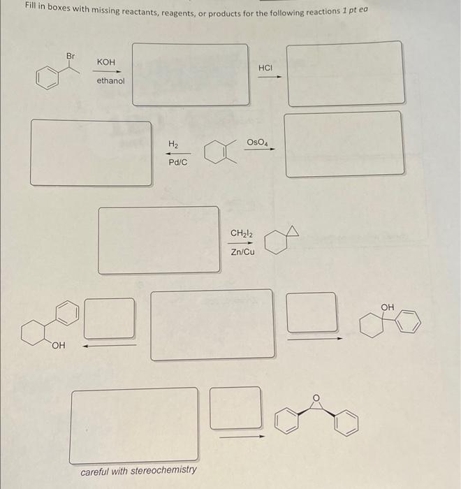 Solved Fill in boxes with missing reactants, reagents, or | Chegg.com