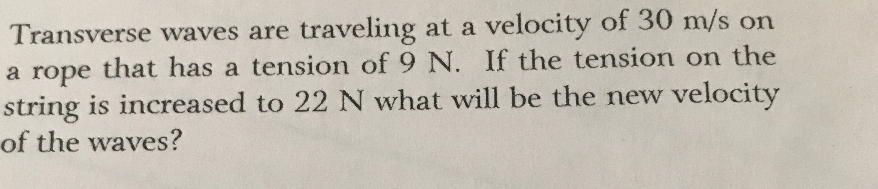 Solved Transverse waves are traveling at a velocity of 30ms | Chegg.com