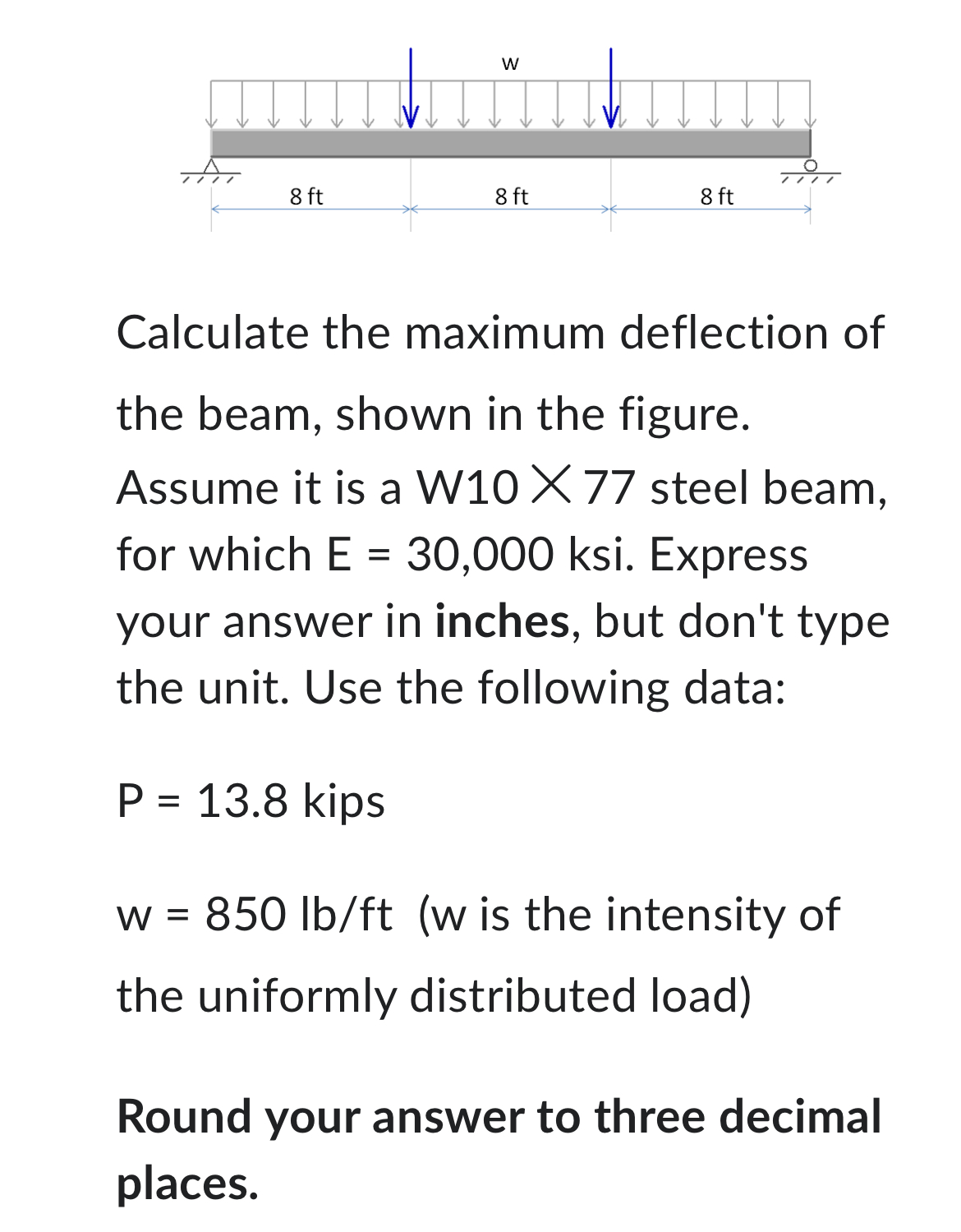 Calculate the maximum deflection ofthe beam, shown in | Chegg.com