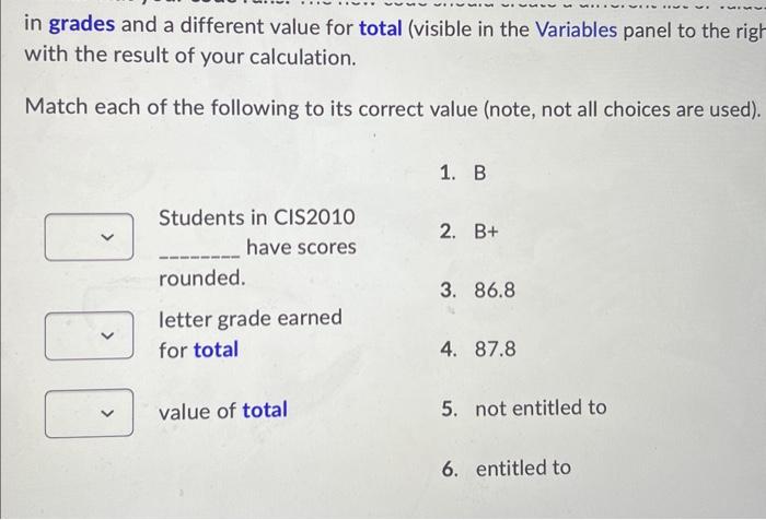Solved Task/Purpose: Modify an item in the list grades and | Chegg.com