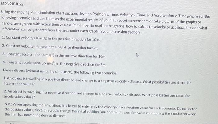 Solved Using the Moving Man simulation chart section, | Chegg.com