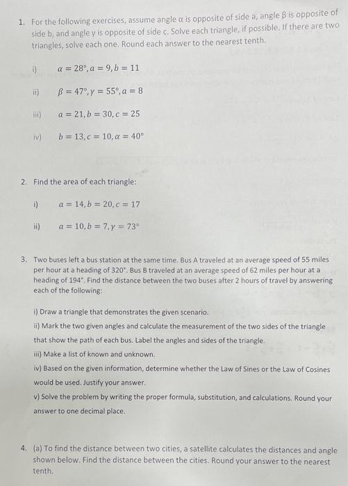 1. For the following exercises, assume angle α is | Chegg.com