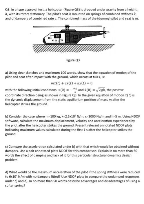 Solved Q3: In a type approval test, a helicopter (Figure Q3) | Chegg.com