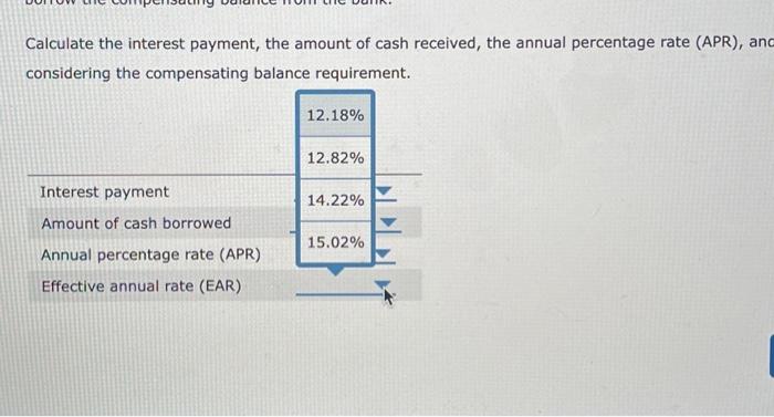 Solved maintain a compensating balance equal ceived, | Chegg.com