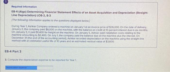 Solved Required information E8-4 (Algo) Determining | Chegg.com