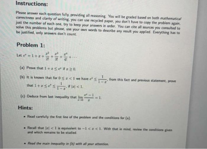 Solved Instructions: Please answer each question fully, | Chegg.com