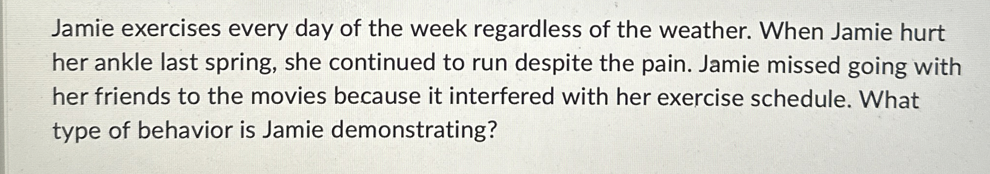 High Quality SOLUTION Jamie exercises every day of the week regardless ...