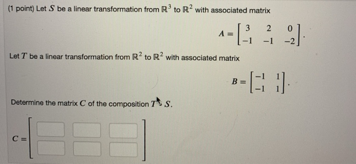 Solved (1 point) Let S be a linear transformation from Rp to | Chegg.com