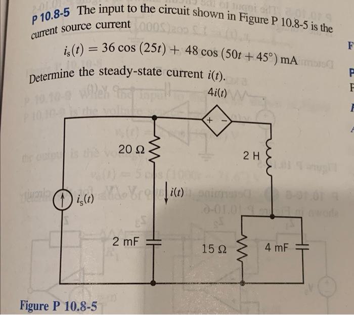Solved p 10.8-5 The input to the circuit shown in Figure P | Chegg.com