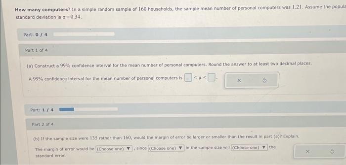 Solved How many computers? In a simple random sample of 160 | Chegg.com