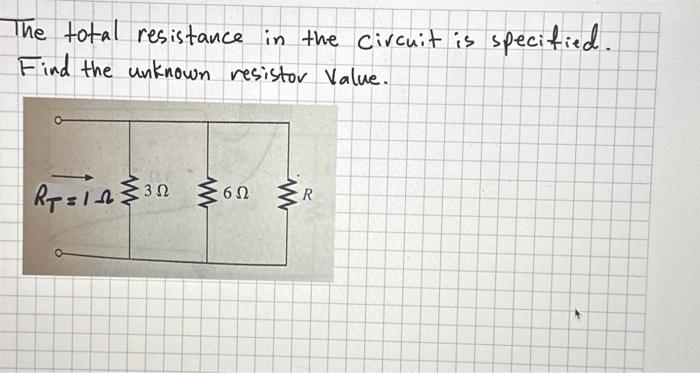 Solved The total resistance in the circuit is specitied. | Chegg.com