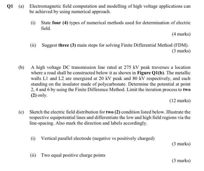 Solved Q1 (a) Electromagnetic field computation and | Chegg.com