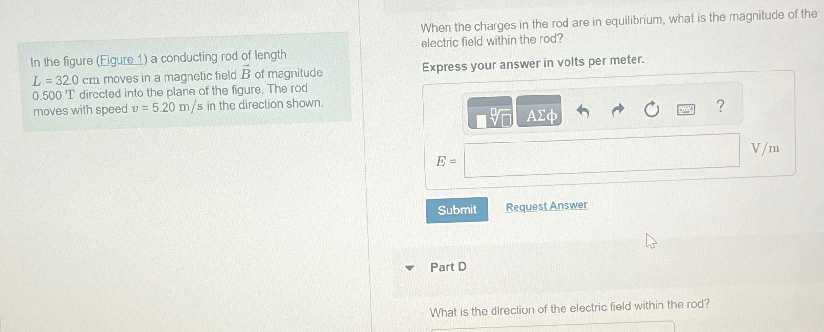 Solved In the figure (Figure 1) ﻿a conducting rod of length | Chegg.com