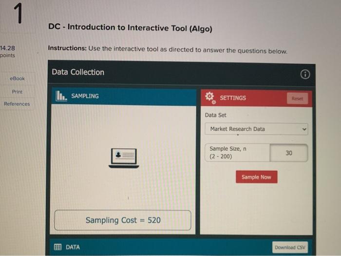1 DC - Introduction to Interactive Tool (Algo) 14.28 | Chegg.com