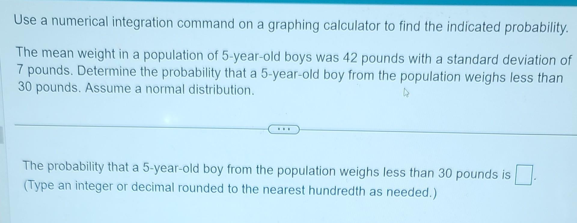 Solved Use a numerical integration command on a graphing | Chegg.com