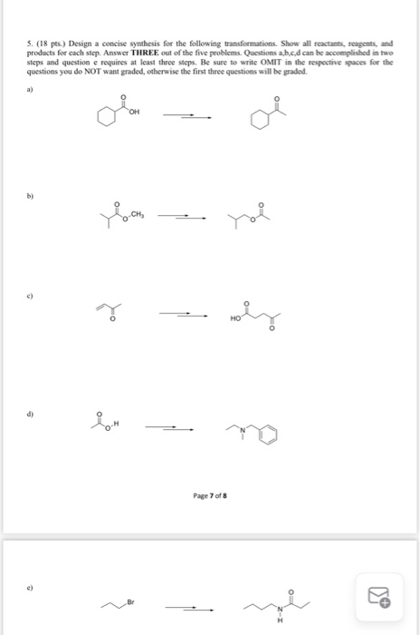 Solved 5. (18 pt.) Design a concise synthesis for the | Chegg.com