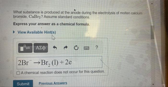 Solved What substance is produced at the cathode during the | Chegg.com