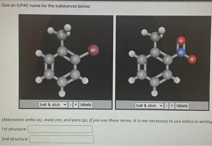Solved Give an IUPAC name for the substances below: | Chegg.com