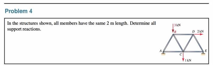 Solved Problem 4 In the structures shown, all members have | Chegg.com