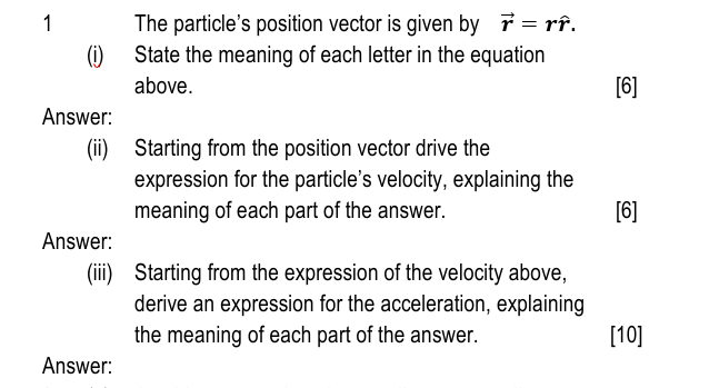 Solved 1 ﻿The particle's position vector is given by | Chegg.com
