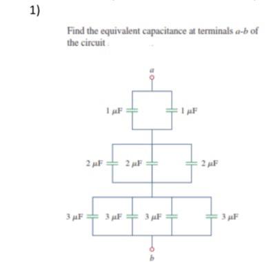 Solved Find the equivalent capacitance at terminals a−b of | Chegg.com