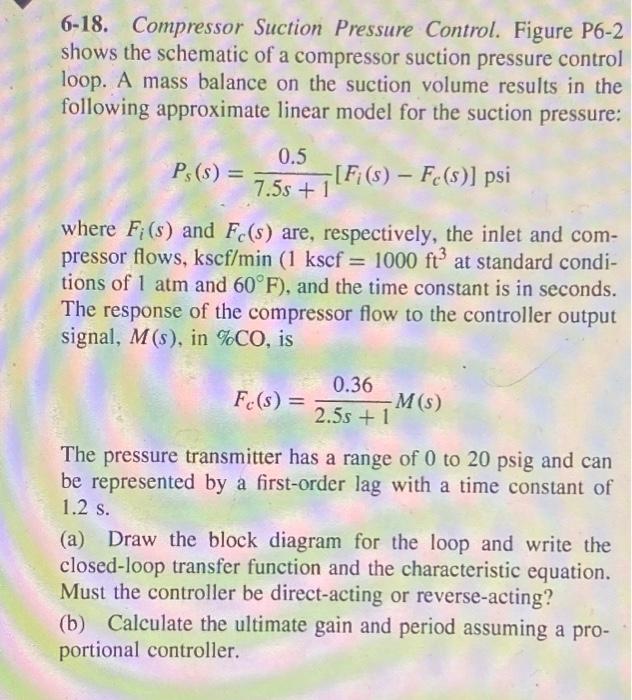 Solved 6-18. Compressor Suction Pressure Control. Figure | Chegg.com