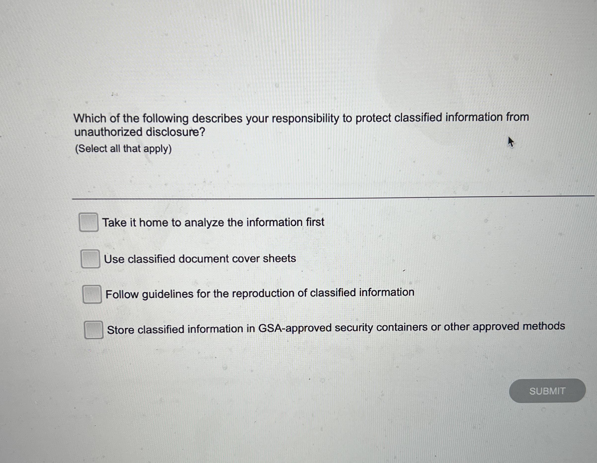 Solved Which of the following describes your responsibility | Chegg.com