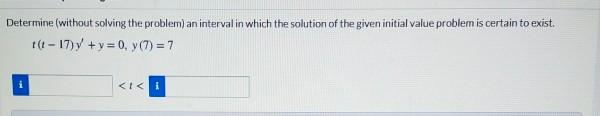 Solved Determine (without solving the problem) an interval | Chegg.com