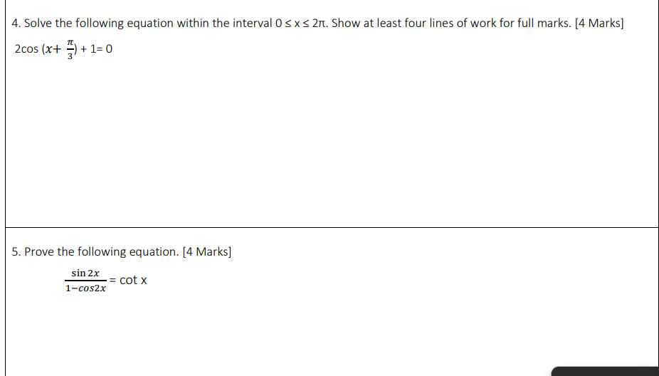Solved Solve the following equation within the interval | Chegg.com