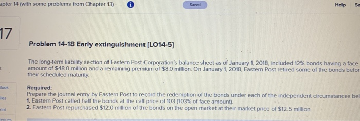 Solved apter 14 (with some problems from Chapter 13) - - 0 | Chegg.com