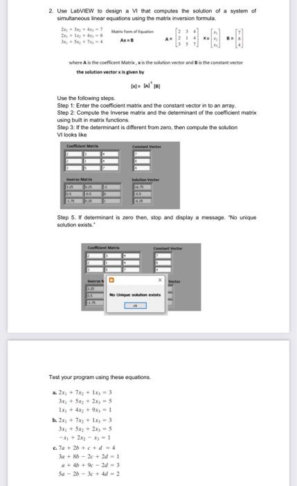 Solved 2 Use LabVIEW to design a Vl that computes the | Chegg.com